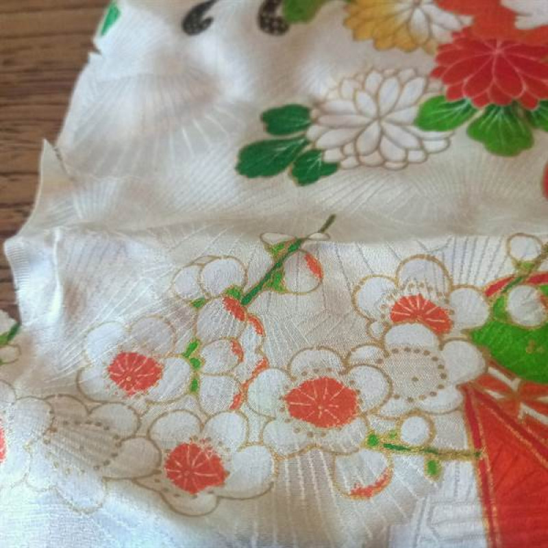 Vintage Japanese Kimono Silk Fabric #205